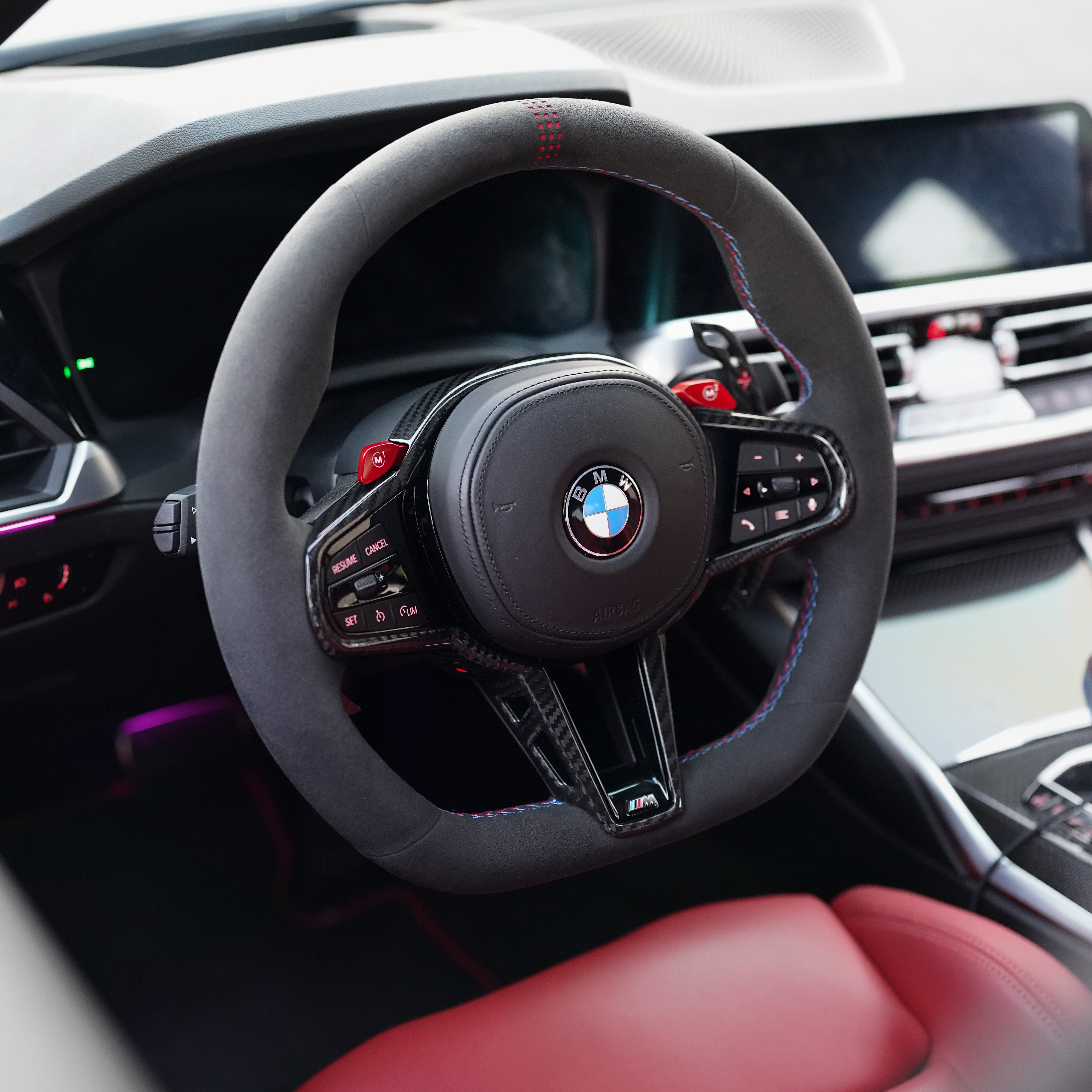 BMW Alcantara Flat Bottom LCI Steering Wheel for G/F Chassis- CARBONE ...