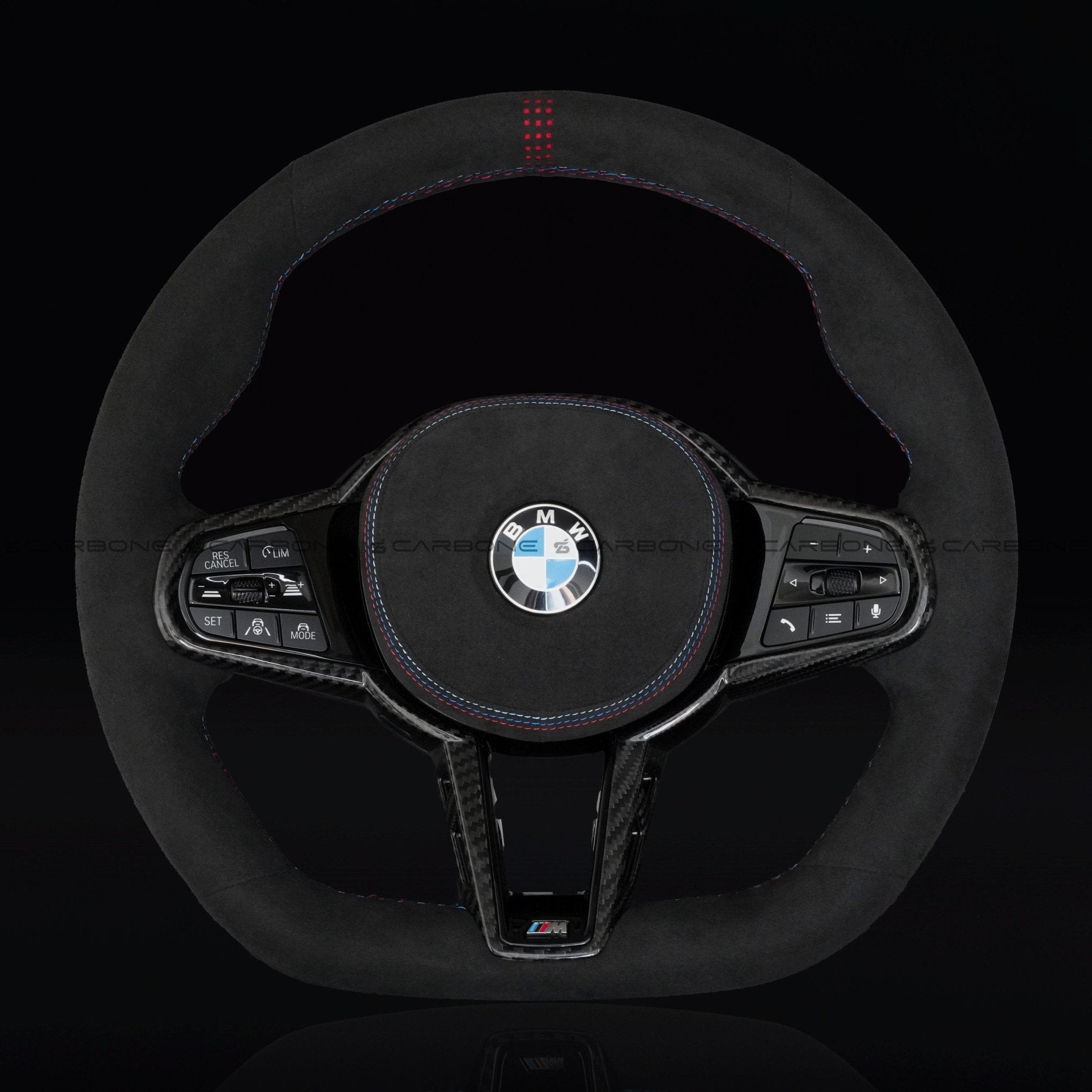 BMW Alcantara Flat Bottom LCI Steering Wheel for G/F Chassis- CARBONE LCI CS Signature Design ...